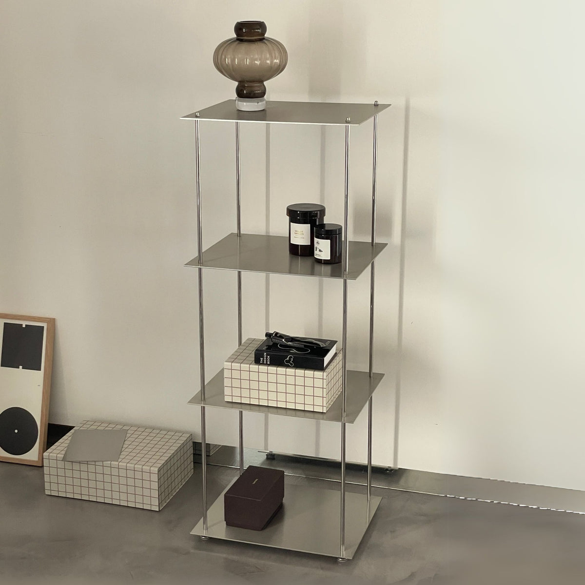 Modulares Regalsystem – Edelstahl-Design mit 4 Fachböden, erweiterbar ...
